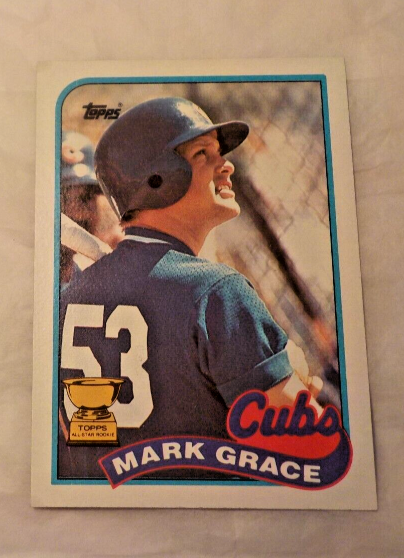 Vintage 1989 Topps MARK GRACE Baseball Card # 465- Chicago Cubs ...