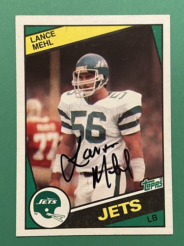 LANCE MEHL Signed 1984 Topps #153 NY Jets Penn State Nittany Lion ...