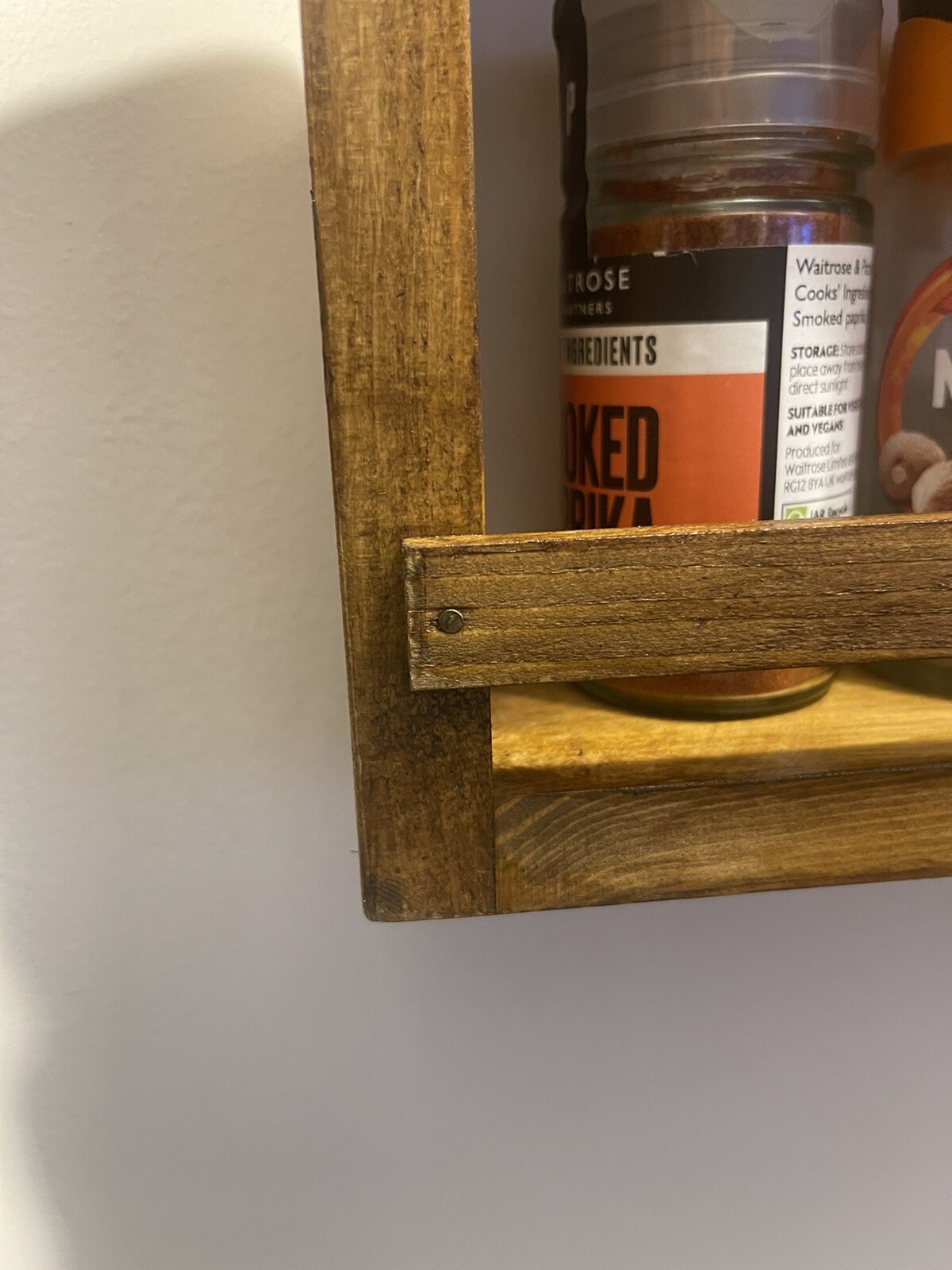 Handmade Rustic Wooden Spice Rack, From Reclaimed Wood, Kitchen Storage ...