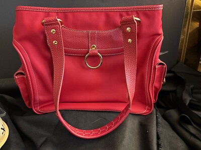 BEAUTIFUL RED MAXX NEW YORK SHOPPER TOTE HANDBAG WITH LOTS OF POCKETS ...