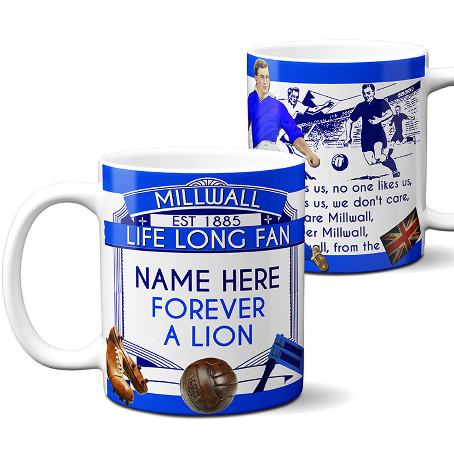 Personalised Football Mug Millwall Fan Vintage Retro Cup Fathers Day ...