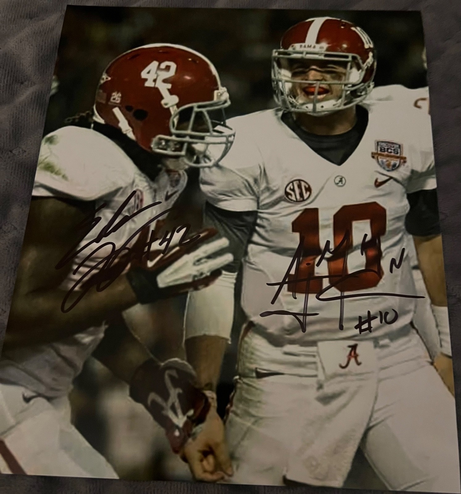 Alabama Crimson Tide football Aj McCarron & Eddie Lacy autograph ...