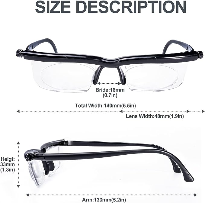 Vision Focus Adjustable Reading Glasses Myopia Eye Glasses Variable ...