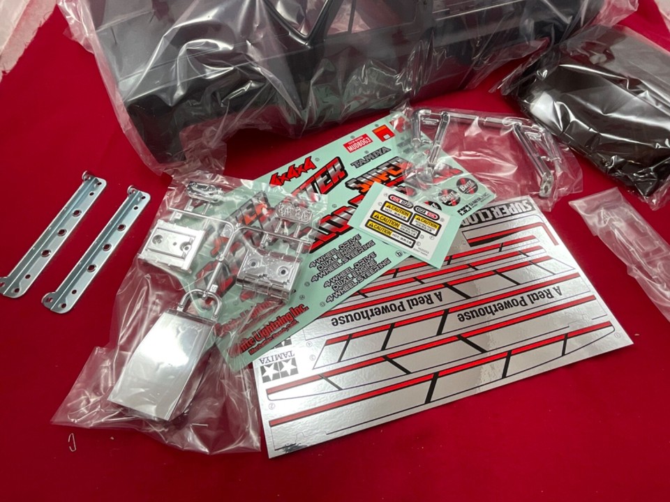 TAMIYA SUPER CLODBUSTER black edition BODY + plastic set clod buster ...