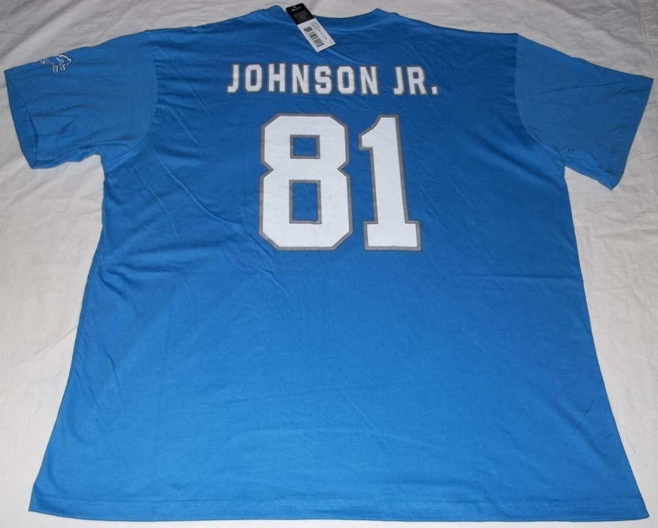 Calvin Johnson #81 Detroit Lions Jersey Style T-shirt 3XL Megatron VF ...