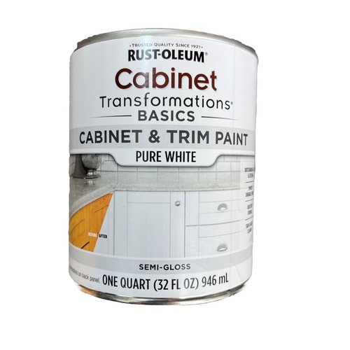 Rust-Oleum 372007 Transformations Basics Cabinet & Trim Paint, Quart ...