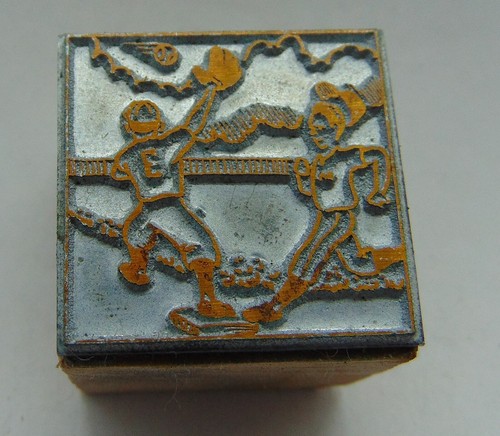 Printing Letterpress Printers Block Baseball Player Running To Base | eBay