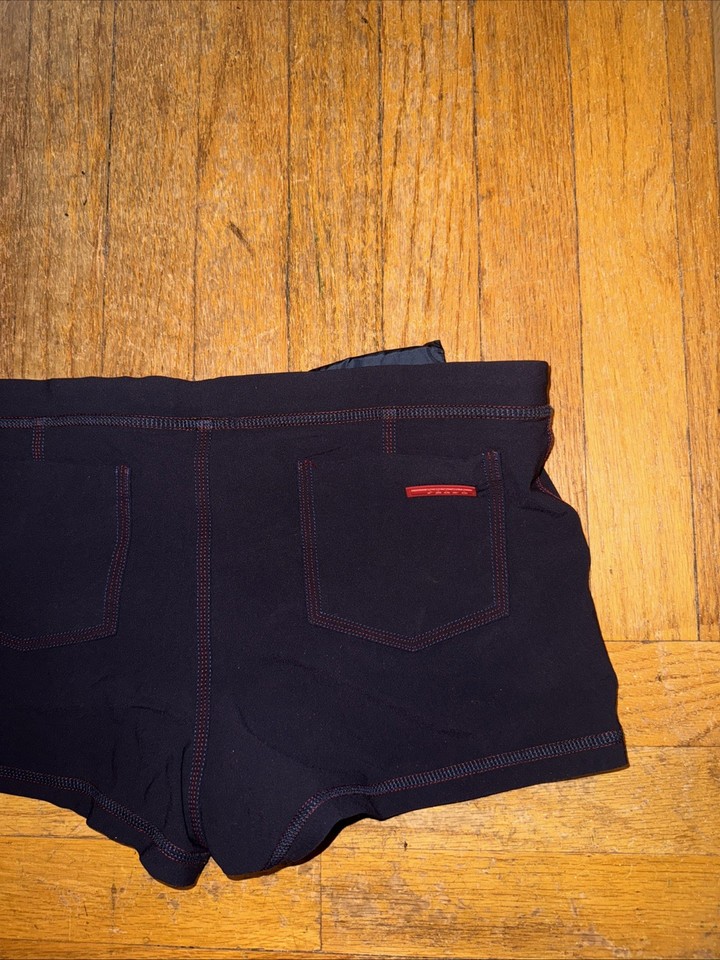 Prada Sport Men's Black Red Rubber Logo Swim Swimsuit Trunks M 50 | eBay