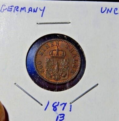 1871 B German States One Pfennig Copper Coin ~KM#480 | eBay
