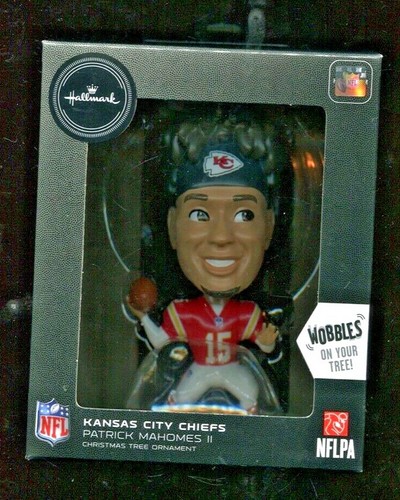 2020 Hallmark - PATRICK MAHOMES - Bobblehead Ornament KC Chiefs - New ...