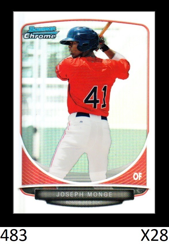 1-2013 BOWMAN CHROME DRAFT REFRACTOR JOSEPH MONGE RED SOX QTY | eBay