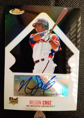 2006 Topps Finest Nelson Cruz Black Refractor Rookie Autograph #'d 68/ ...