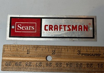 Vintage Sears Craftsman Tool Box Metal Emblem Plate Logo Badge Mechanic ...