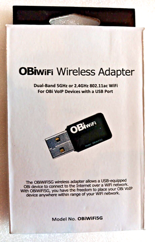 ☎ NEW Polycom USB OBiWiFi5G 2.4/5GHz Wireless 802.11AC Adapter OBi200 ...