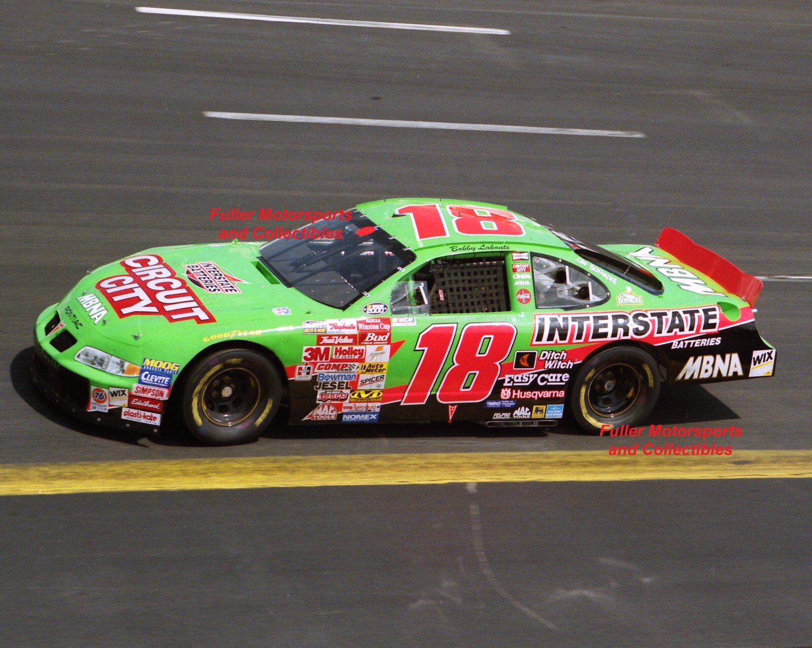 BOBBY LABONTE 2000 #18 INTERSTATE BATTERIES 8X10 PHOTO NASCAR WINSTON ...