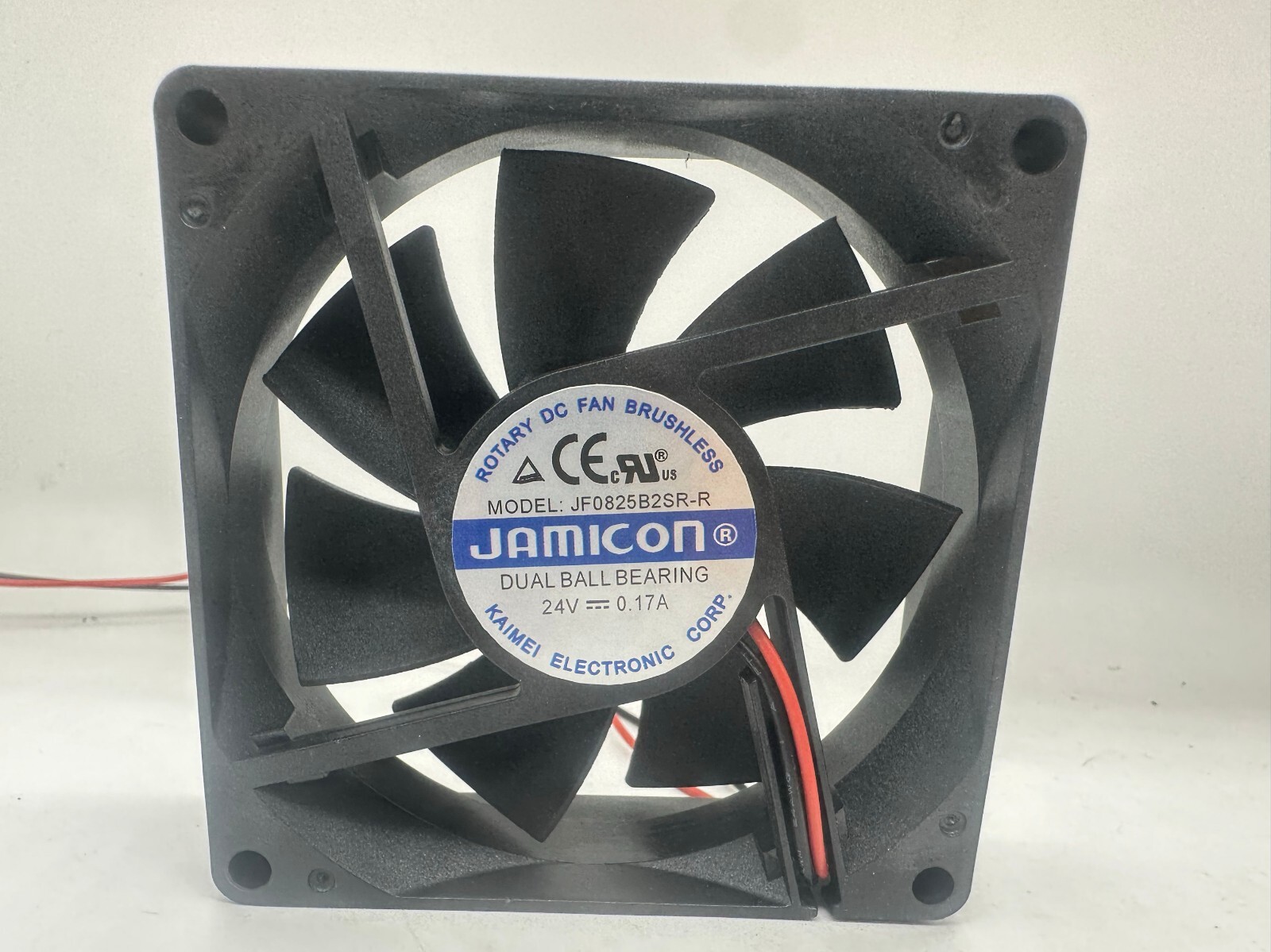 1 pcs JAMICON Fan JF0825B2SR-R DC24V 0.17A 8025 8cm 2 wire cooling fan ...