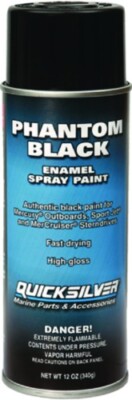 Mercury Quicksilver Phantom Black Gloss Engine Spray Paint Can OEM 92 ...