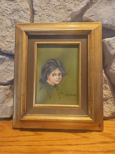 Janet O' Leary Original Framed Painting, Vintage Oil on Panel "Blue ...