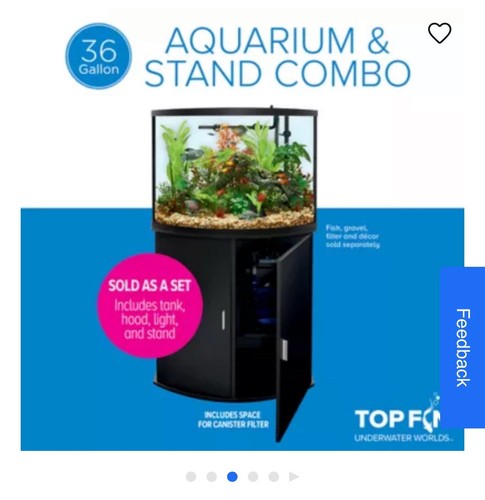 Top Fin 36 Gallon Bow Front Fish Tank with Stand with All The Extras ...