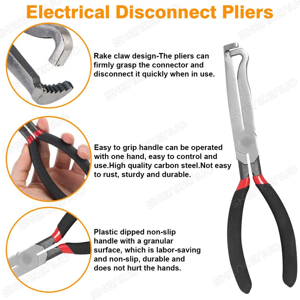 8in Electrical Disconnect Pliers Automotive Tools Electrical Connector ...