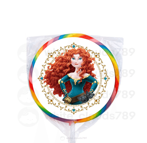 24 Disney Merida Brave 1.67" Sticker Labels for Bag Birthday Party ...