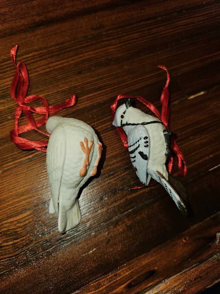 Rare Lenox Bird Ornaments Set 10 Birds Cardinal Finch Vintage HTF Box ...