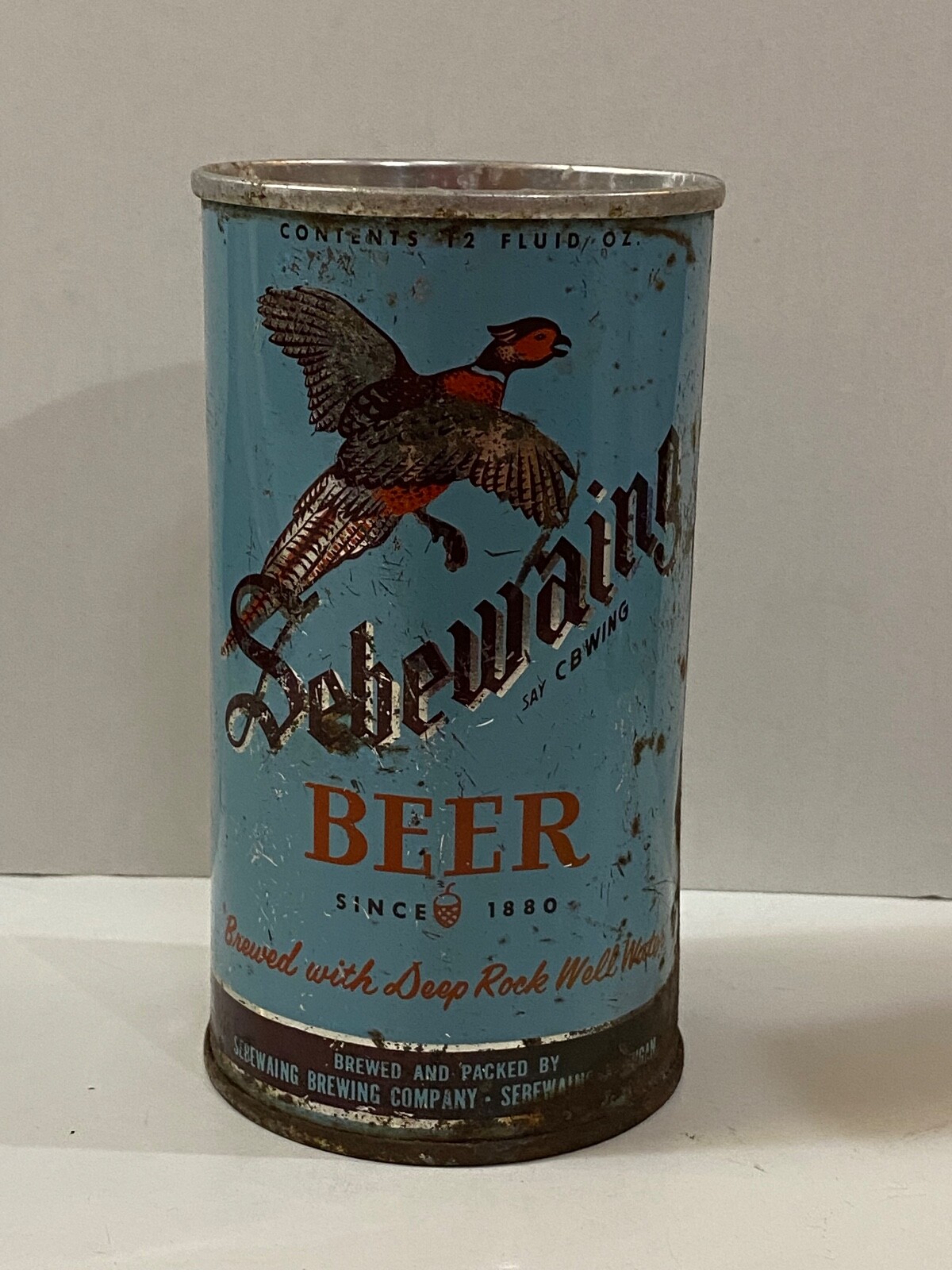 Sebewaing Brewing Co Blue Pull Tab Steel Beer Can w/Pheasant~BW397 | eBay