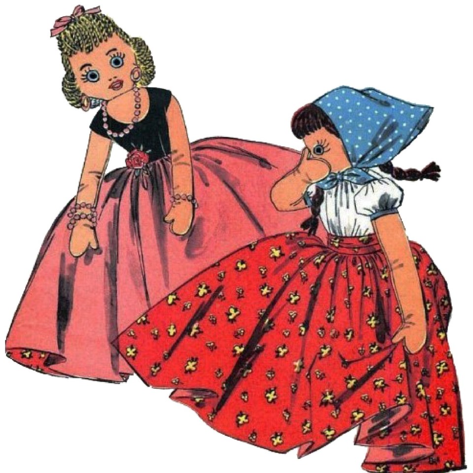 Topsy Turvy Doll Pattern A Glamour Girl, Then A Peasant Girl, Vintage ...