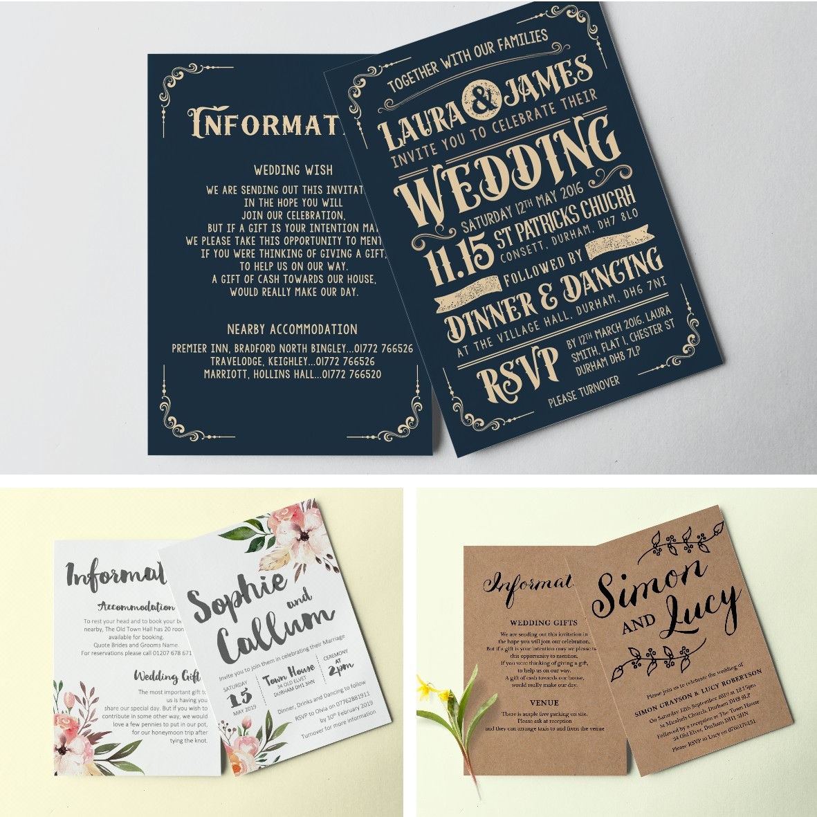 Double Sided Invitations