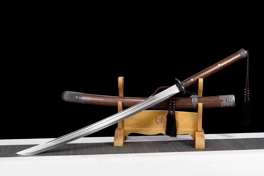 Rosewood Miao Dao KUNGFU Knife Sword Manganese Steel Sharp Full Tang ...