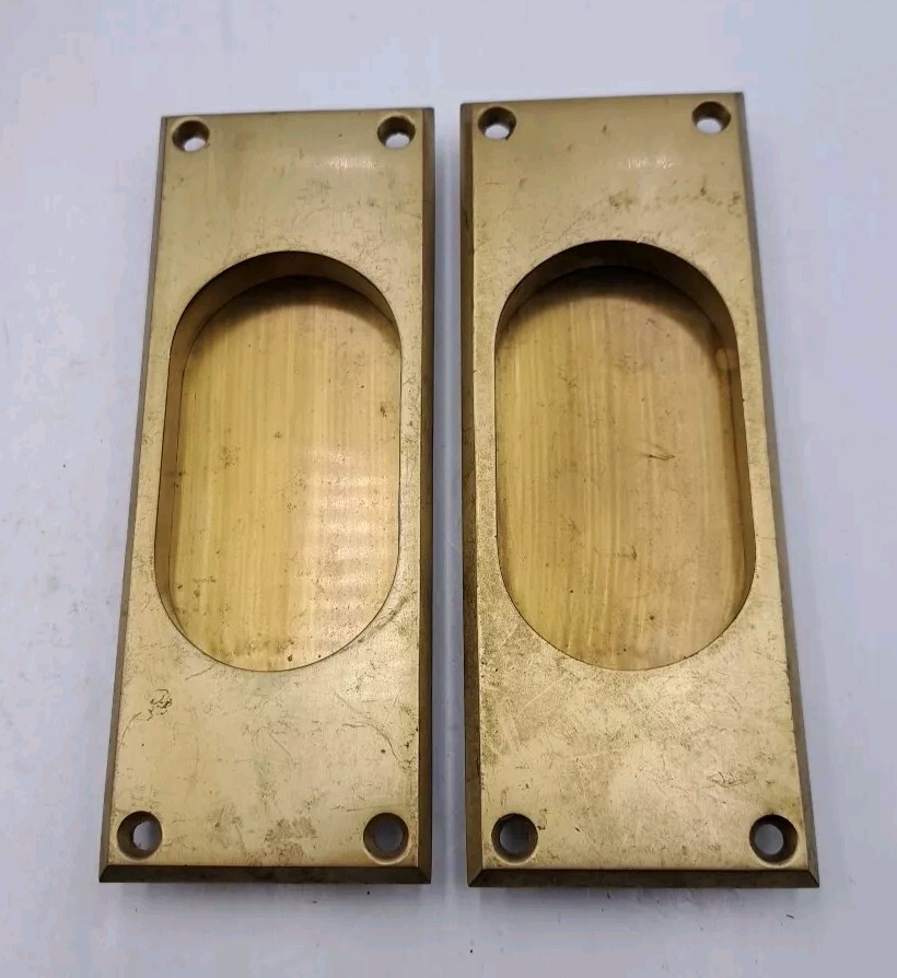 Antique / Victorian Pocket Door Plates Pulls Brass Door Hardware ...