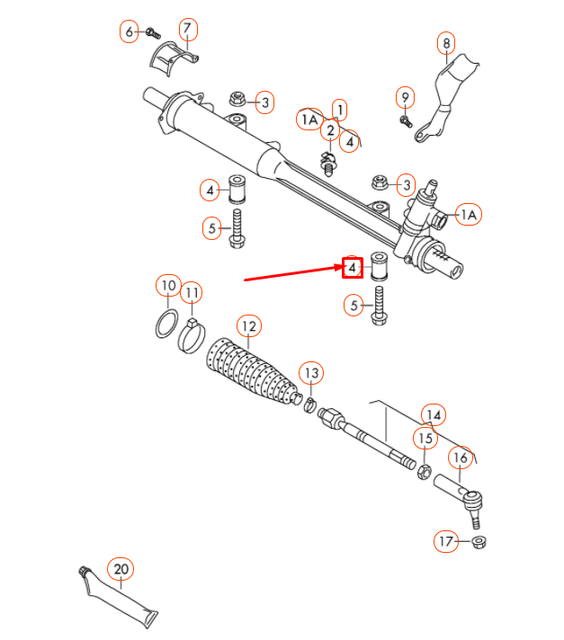 Volkswagen Touareg 7p Steering Rack Bushing 7L0422405 Genuine for sale ...