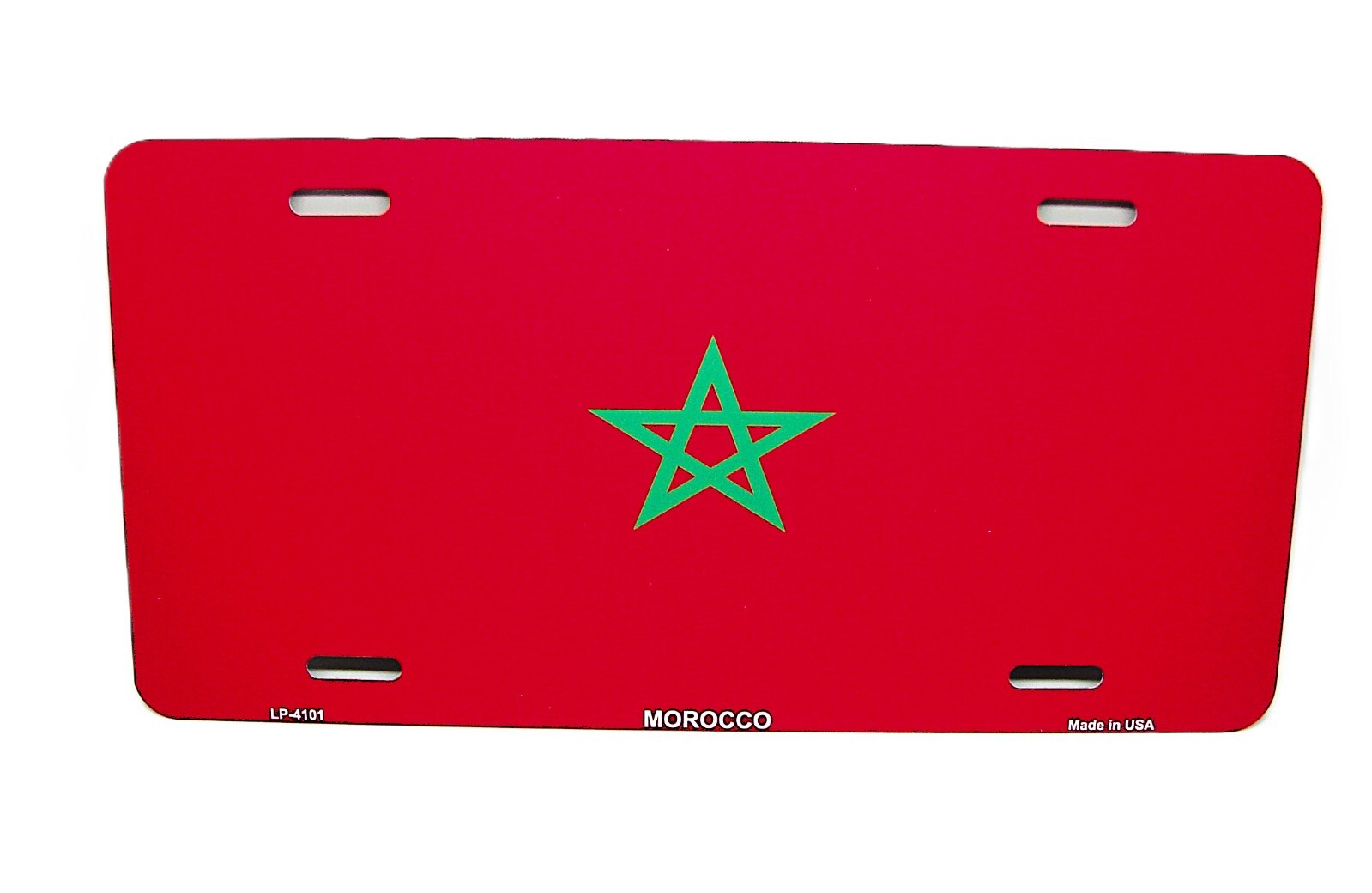 MOROCCO FLAG ALMAGHRIP MOROCCAN FLAG Metal Novelty Car License Plate ...