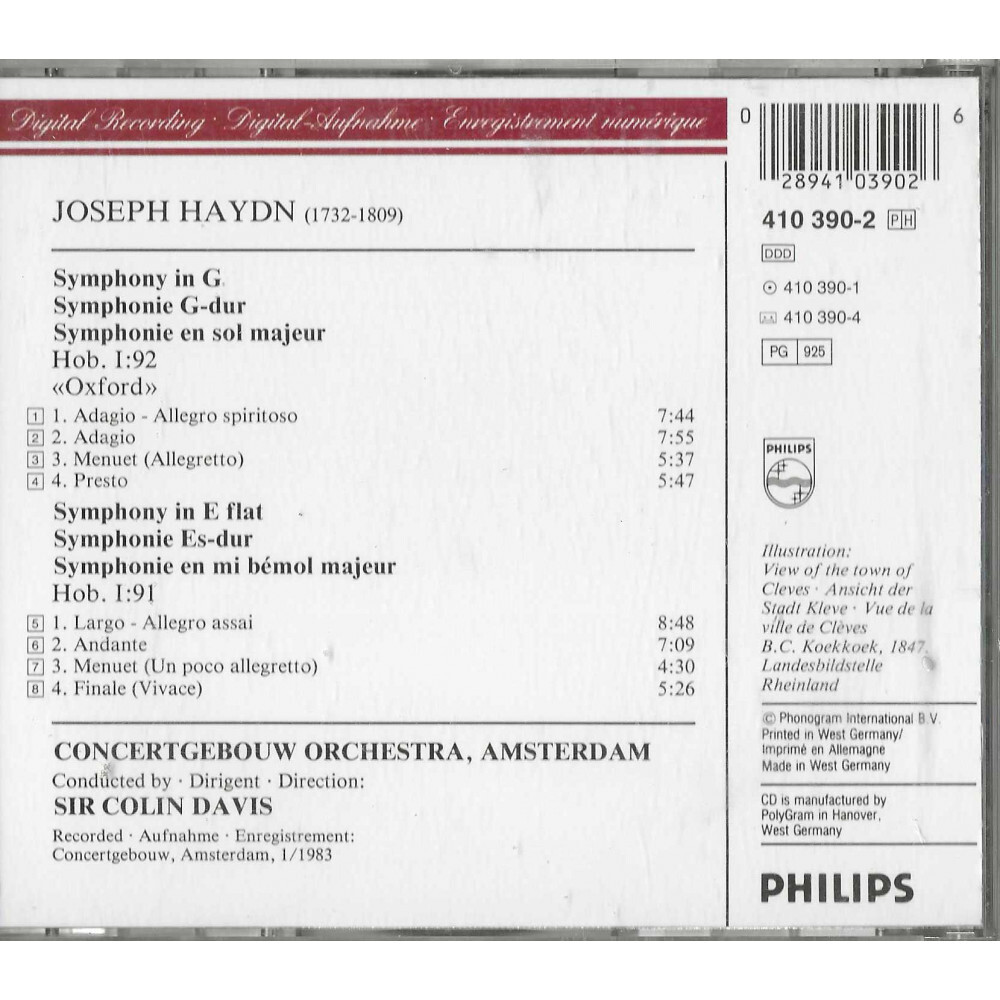 Haydn: Symphonies 91 & 92 "Oxford" (CD, Philips) for sale online | eBay