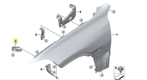NEW BMW X5 G05 FRONT LEFT FENDER WING HOLDER 41007492365 ORIGINAL | eBay