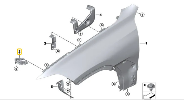 For BMW X6 2021 BMW 41007492365 Front Left Fender Bracket for sale ...