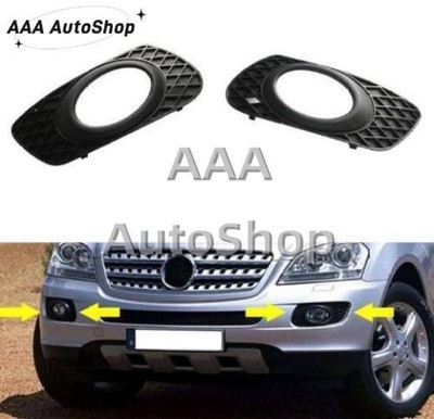 Left&Right Front Bumper Fog Light Lamp Grill Cover Bezel For Mercedes ...