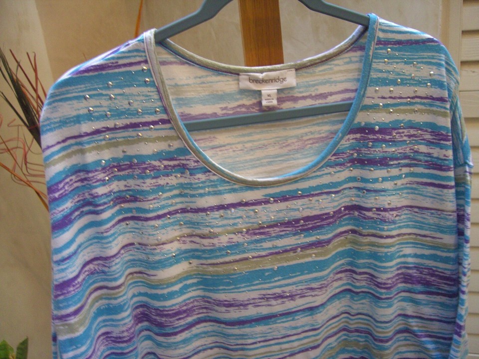 NEW Breckenridge Generous Plus 3X White Turquoise Purple Silver Brad ...