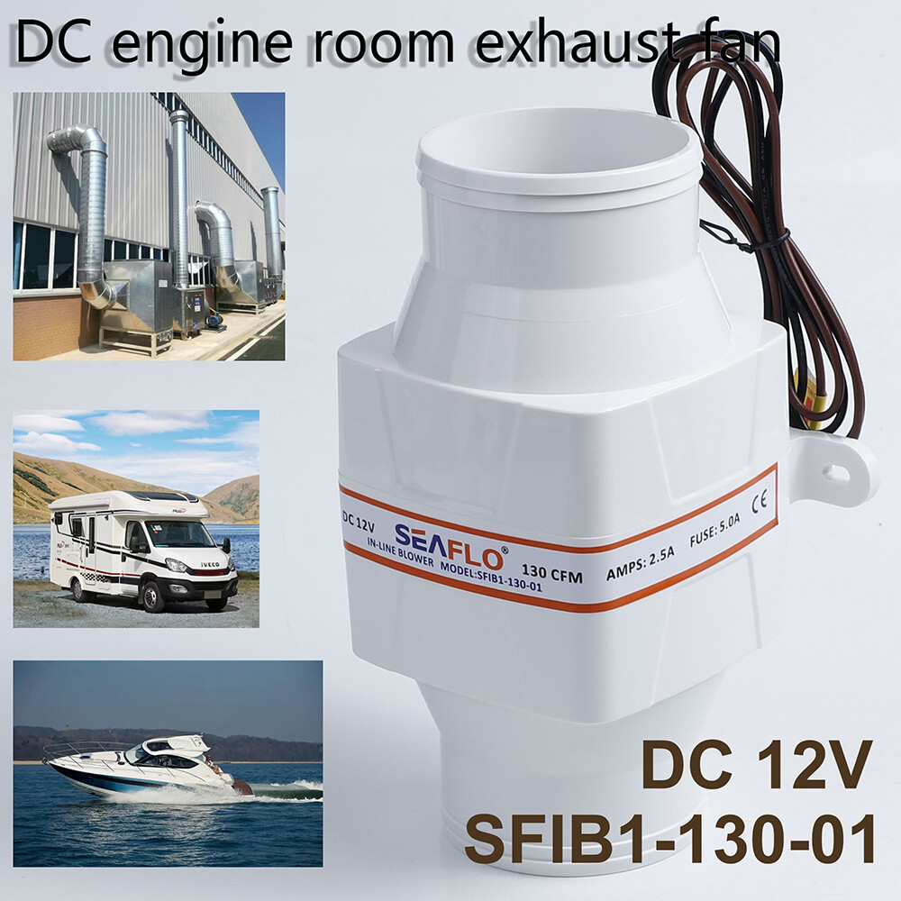 Bilge Blower Seaflo 130CFM Boat Black Bilge Air Flower - Marine 12v Blower