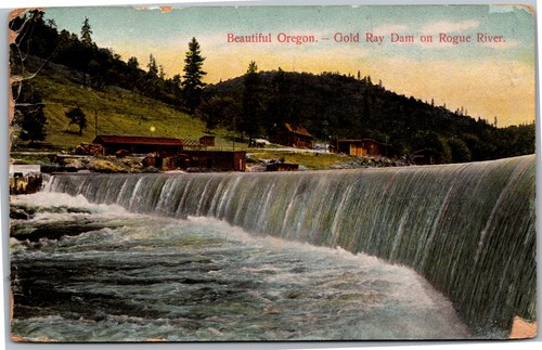 Postcard OR Central Point - Gold Ray Dam on Rogue River | eBay