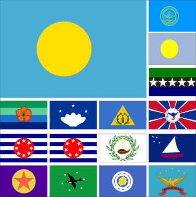 Palau Flag Presidential Aimeliik Angaur Kayangel Melekeok Ngchesar ...