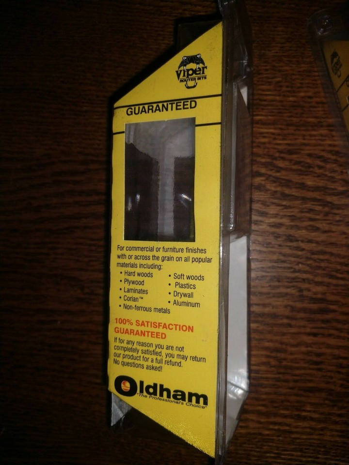 NEW Oldham Viper 2 Flute Straight #60 Carbide Router Bit - 1/4" Shank ...