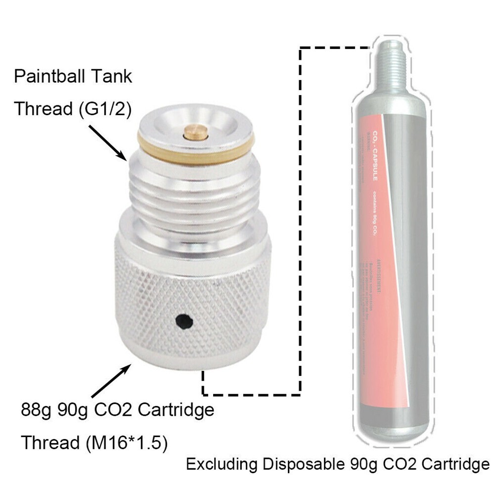 Reliable PCP 88G 90G Co2 Adapter for Paintball ASA Connection Included ...