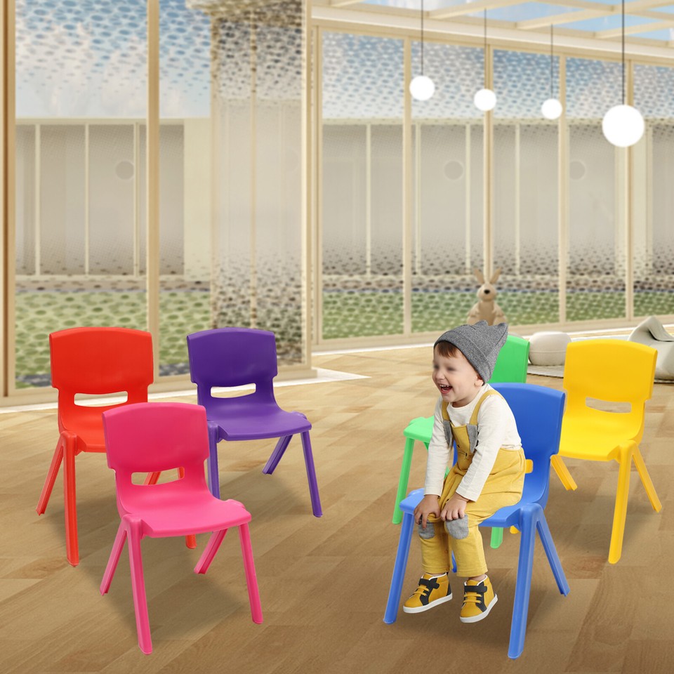 6Pcs Stackable School Chairs, Kids Plastic Stack Chairs, 6 Pcs ...