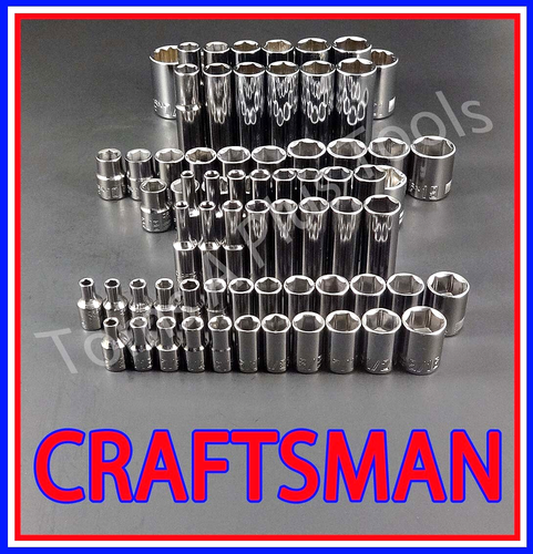 CRAFTSMAN HAND TOOLS 75pc 1/4 3/8 1/2 SAE METRIC MM Ratchet Wrench ...