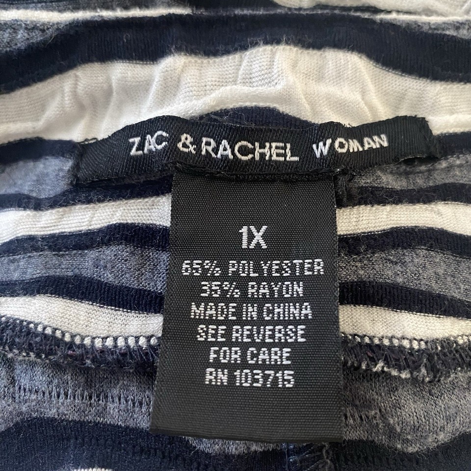 Zac & Rachel Womens Textured Striped Pull On Skirt Size 1X | eBay
