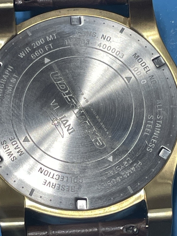 Invicta Reserve Excursion Men’s Chronograph Gold Case Brown Leather ...