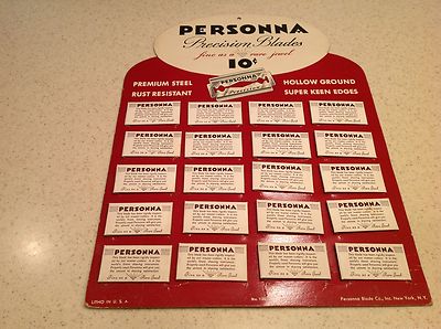 Vintage Rare Personna Razor Blades Counter Display Advertising RARE ...