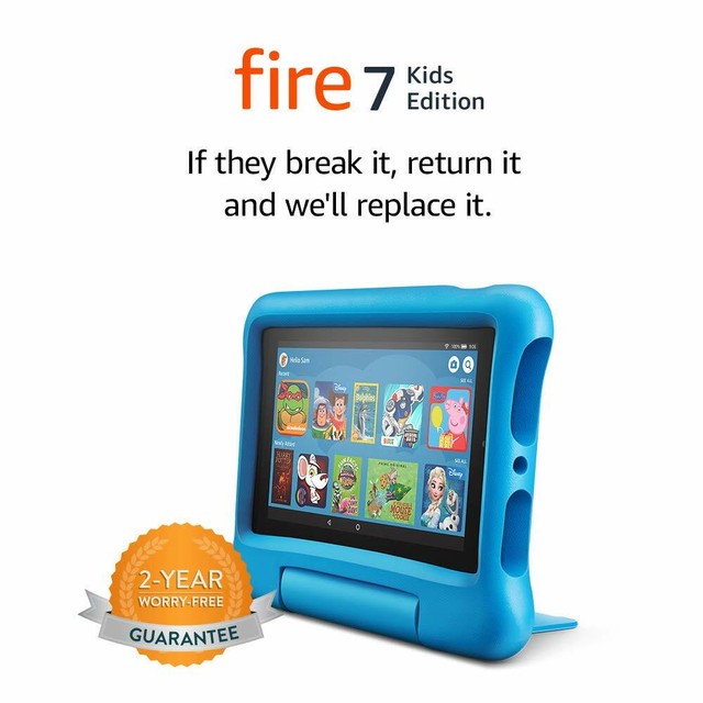 Amazon Fire 7 Kids Edition (9th Generation) 16GB, Wi-Fi, 7in - Blue for ...