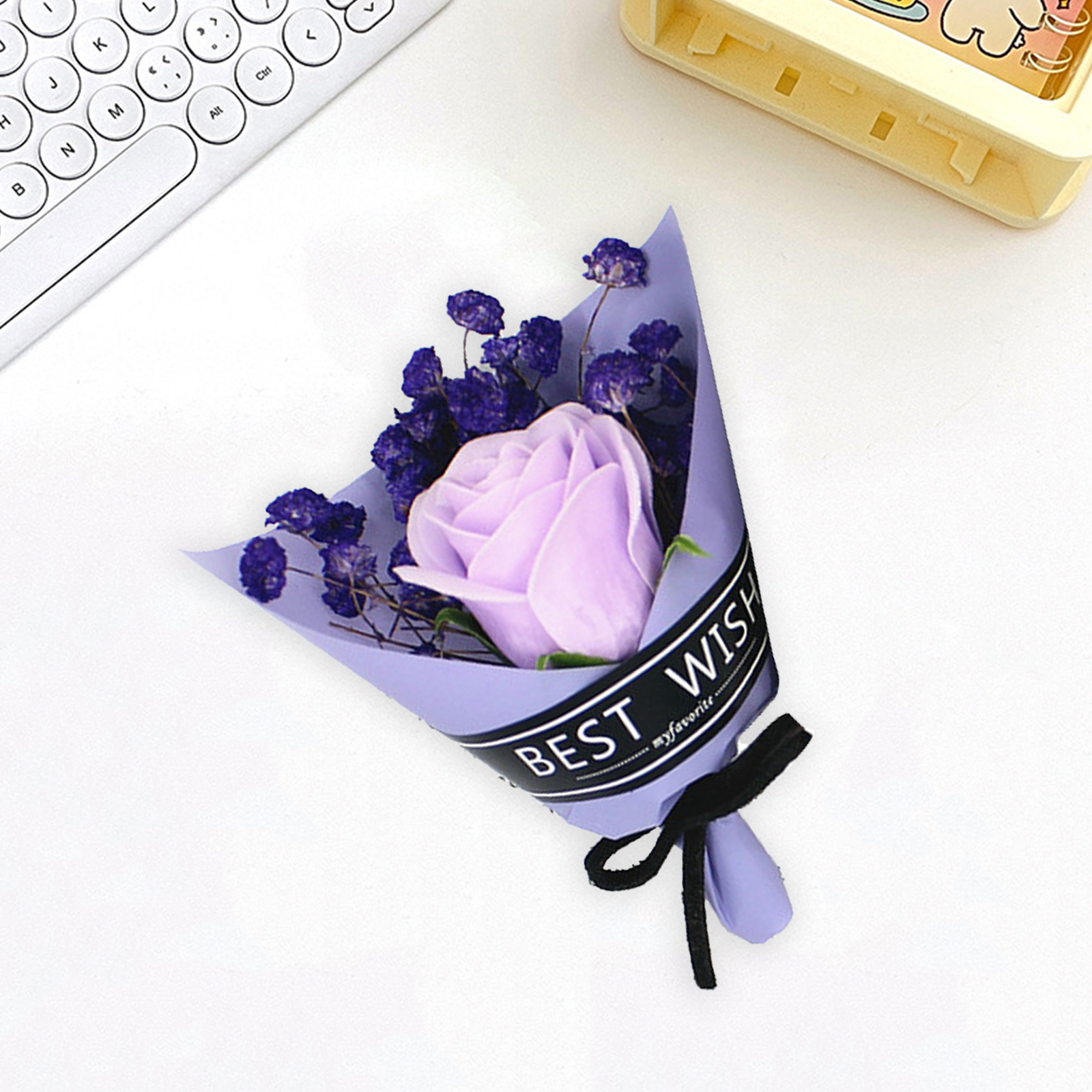 Floral Gift Idea Natural Flower Shape Realistic Mini Rose Soap Bouquet ...